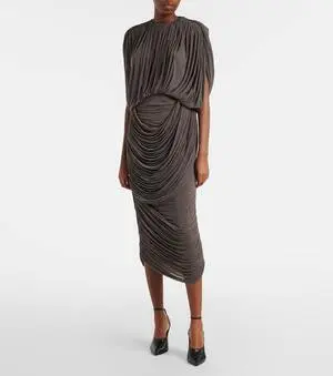 Magda Butrym Draped Midi Skirt - Brown