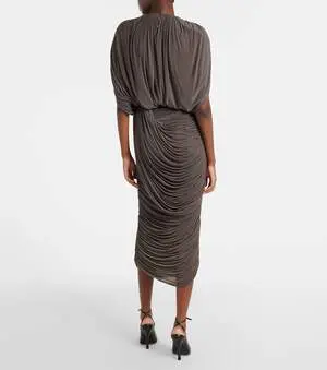 Magda Butrym Draped Midi Skirt - Brown