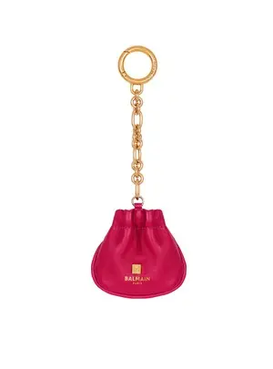 Balmain Pulse Leather Key Ring - Pink