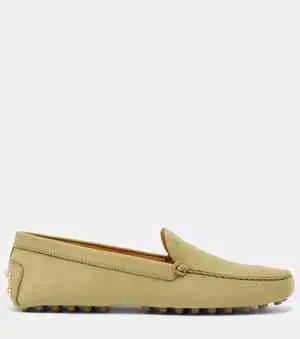 TOD'S Gommino Suede Driving Shoes - Green