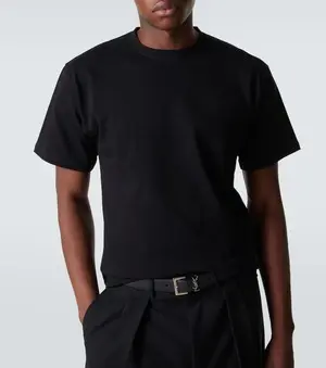 Saint Laurent Cropped Cotton Jersey T-shirt