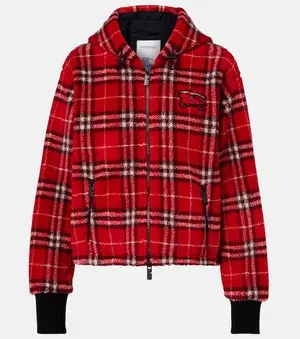 Burberry Check Hooded Wool-blend Jacket