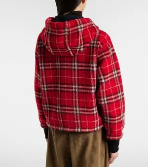 Burberry Check Hooded Wool-blend Jacket