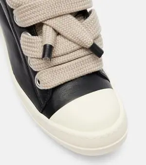 Rick Owens Jumbolace Leather Sneakers - Black