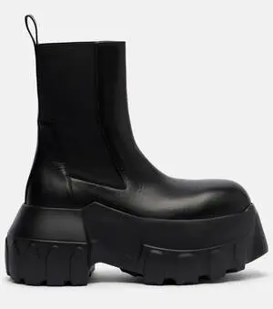 Rick Owens Beatle Mega Tractor Leather Chelsea Boots