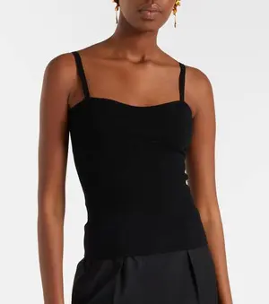 Max Mara Epica Wool-blend Top - Black