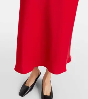 Max Mara Entrata Satin Midi Dress - Red