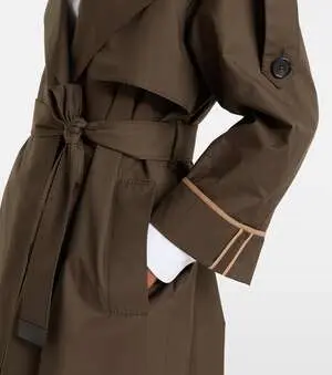 Max Mara The Cube Cotton-blend Twill Trench Coat - Green