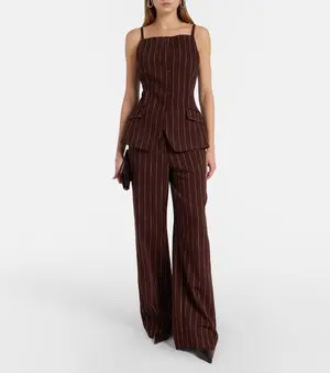 Simkhai Tavar Pinstripe Wide-leg Pants