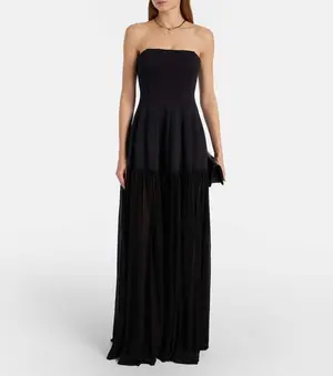 Simkhai Strapless Tulle Maxi Dress - Black