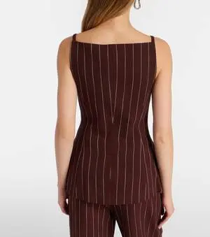 Simkhai Edie Striped Top - Brown
