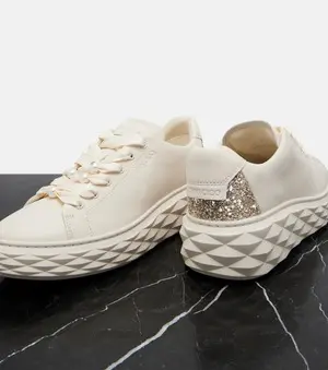 JIMMY CHOO Diamond Light Maxi Leather Sneakers - White