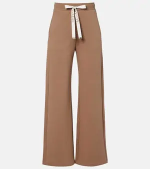 Max Mara Cotton-blend Straight-leg Trousers - Brown