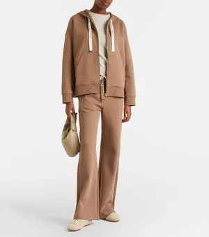 Max Mara Cotton-blend Straight-leg Trousers - Brown