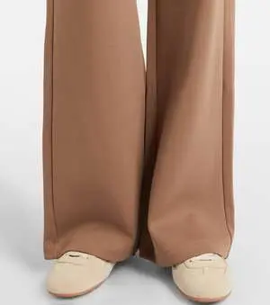 Max Mara Cotton-blend Straight-leg Trousers - Brown