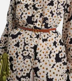 Valentino Garavani Vlogo Leather Belt - Brown