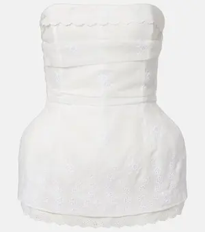 Magda Butrym Scalloped Bandeau Top In Panna+panna+uwhite