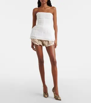Magda Butrym Scalloped Bandeau Top In Panna+panna+uwhite
