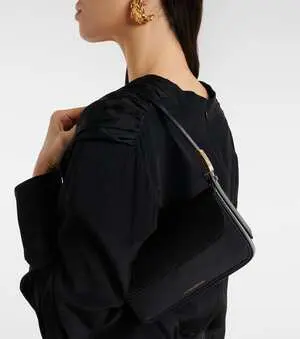 Victoria Beckham Dorian Mini Leather-trimmed Shoulder Bag - Black