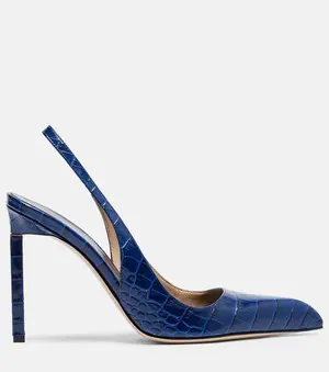 TOM FORD 105 Croc-effect Leather Slingback Pumps