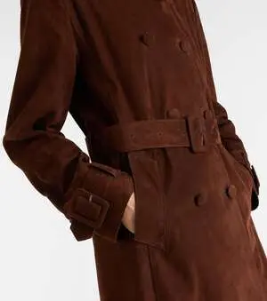 Nour Hammour Tate Suede Trench Coat