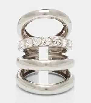 Rabanne Crystal-embellished Ring - Silver