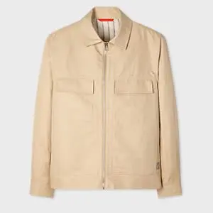 Paul Smith Ecru Cotton-linen Zip Overshirt