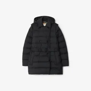Burberry Short Nylon Hooded Puffer Coat