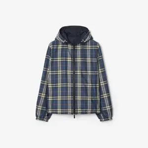 Burberry Burberry Reversible Check Hooded Jacket Pilot Blue