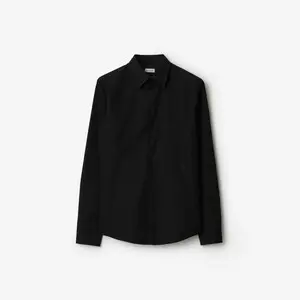 Burberry Slim Fit Cotton Shirt - Black
