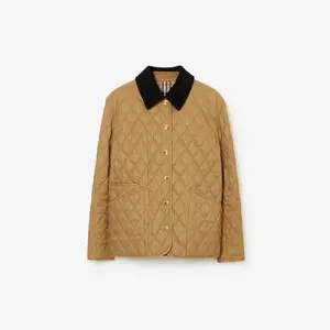 Burberry Quilted Barn Jacket With Corduroy Collar
