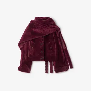 Burberry Detachable Scarf Shearling Jacket