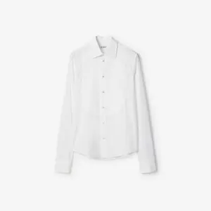 Burberry Slim Fit Cotton Tuxedo Shirt - White