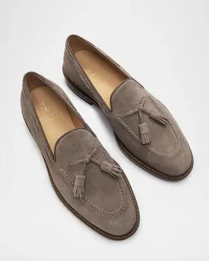 Brunello Cucinelli Suede Tassel Loafers - Medium Brown