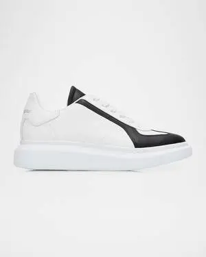 Alexander McQueen Oversized Leather Low-Top Sneakers - White/blac