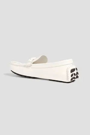 GIANVITO ROSSI Monza Braid-trimmed Leather Loafers - White