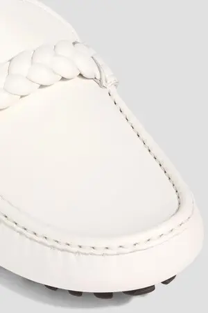 GIANVITO ROSSI Monza Braid-trimmed Leather Loafers - White