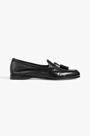 Santoni Andrea Tasseled Leather Loafers - Black