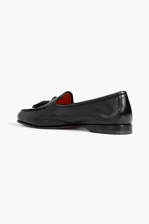 Santoni Andrea Tasseled Leather Loafers - Black