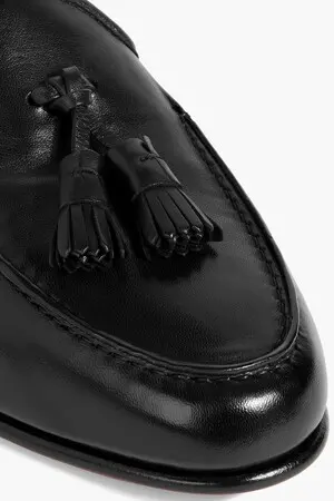 Santoni Andrea Tasseled Leather Loafers - Black