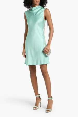 Lapointe Draped Satin-crepe Mini Dress