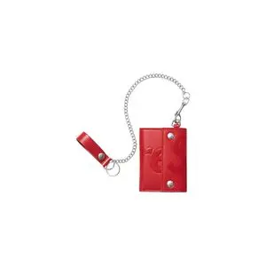 Supreme Leather Chain Wallet - Red