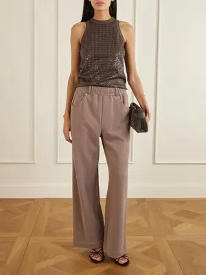 Brunello Cucinelli Cotton Wide-leg Pants - Brown