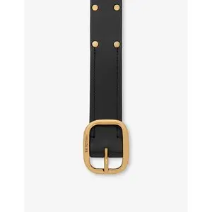 Loewe Rounded-buckle Stud-embellished Leather Belt