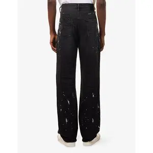 PURPLE BRAND Paint Splatter Knee-slit Denim Jeans