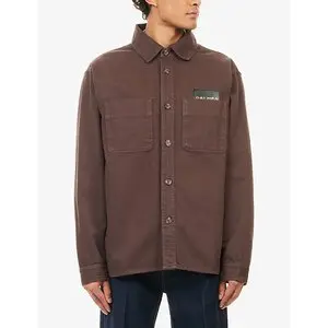 PALMES Coarse Brand-patch Denim Overshirt