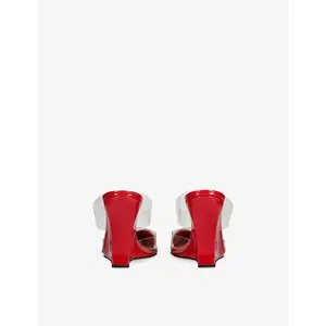 Alaïa Le Coeur 90 Wedge Mules - Red