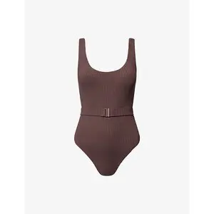 Melissa Odabash Rio Ribbed Swimsuit - Brown Ribbed