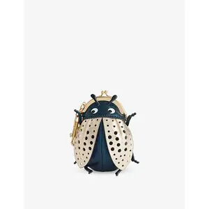 ANYA HINDMARCH Bug Metallic Leather Coin Purse Charm - Starling