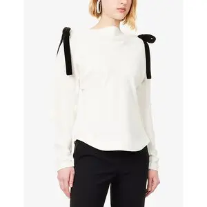 Simkhai Marlee Bow-embellished Woven Top